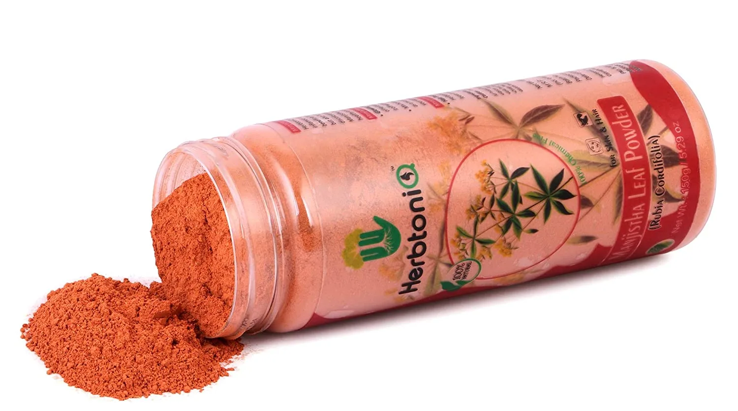 HerbtoniQ 100% Natural Manjistha Leaf Powder (Rubia Cordifolia) 150g ...