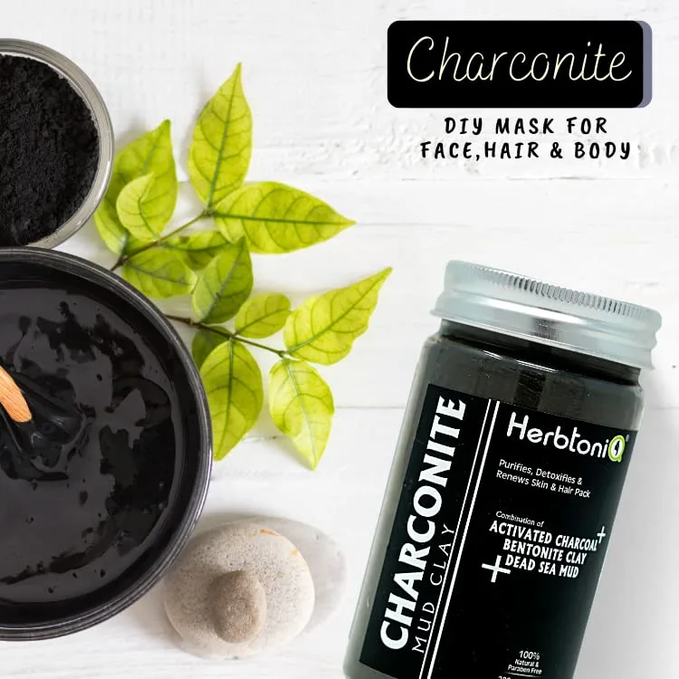 HerbtoniQ Charconite Mud Clay Purifies, Detoxifies And Renews Skin ...