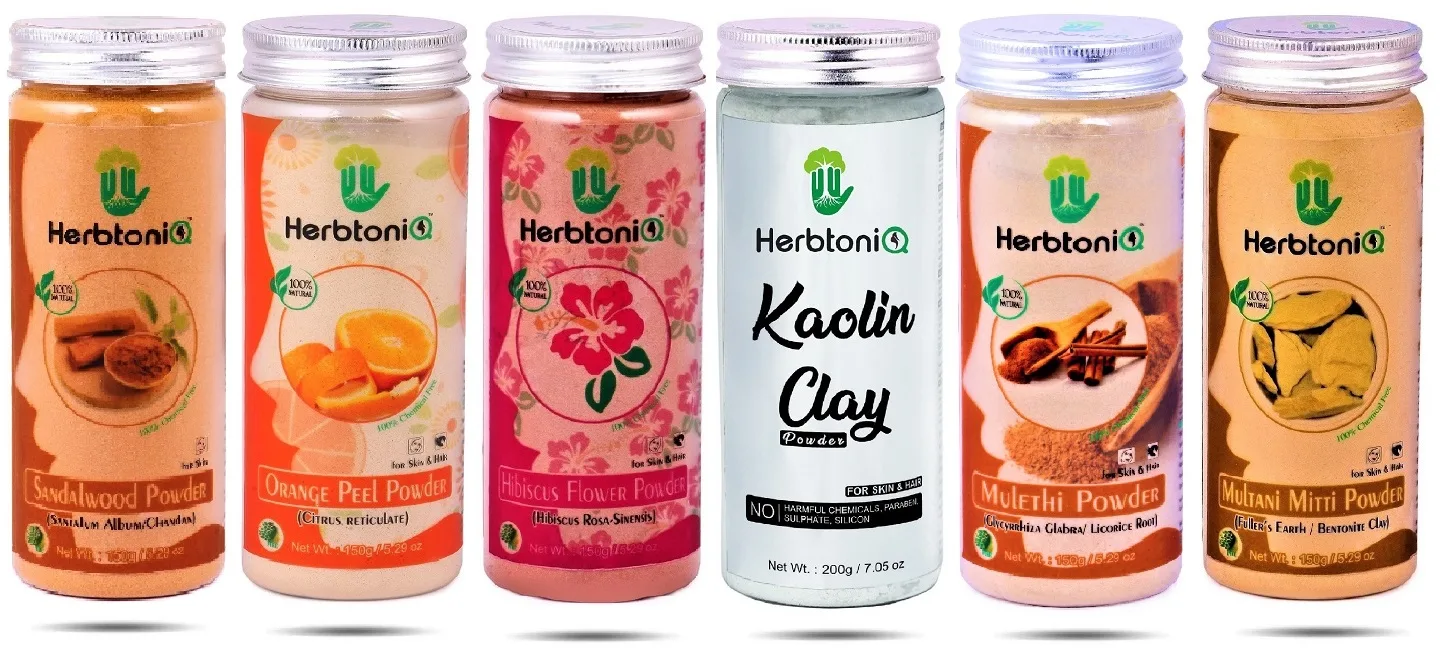HerbtoniQ 100% Natural Sandalwood, Orange Peel, Hibiscus Flower, Kaolin ...