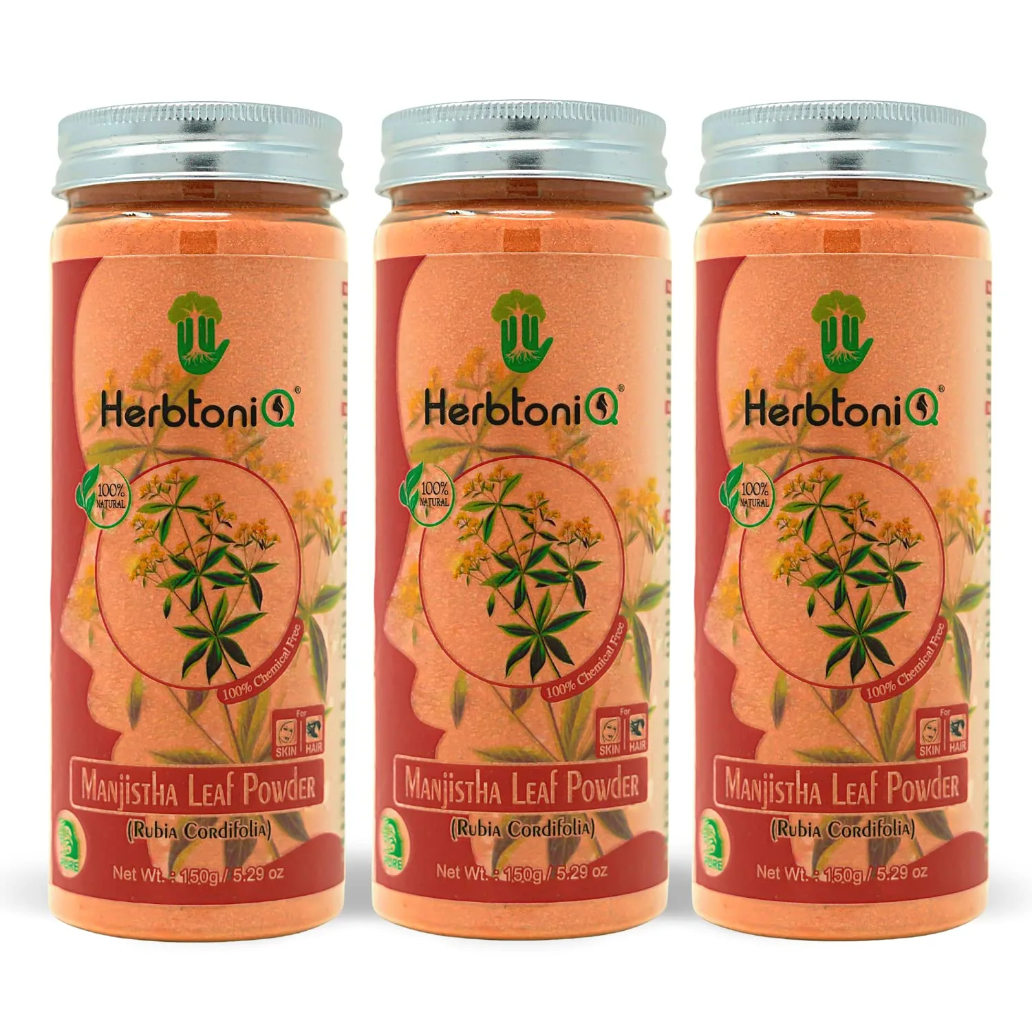 HerbtoniQ 100% Natural Manjistha Leaf Powder (Rubia Cordifolia) For ...